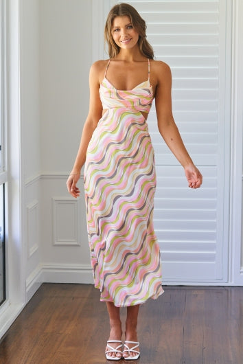 Robbie Maxi Dress Multi Print – Stelly